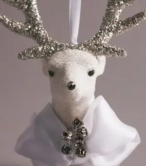 Harrods Glitter Stag Head Christmas Tree Decoration