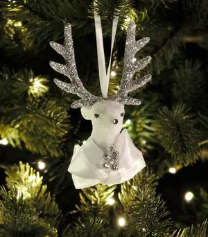 Harrods Glitter Stag Head Christmas Tree Decoration