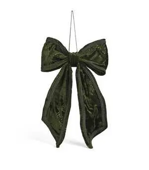 LUXURY GARLAND Large Velvet Bow Tree Decoration - Green