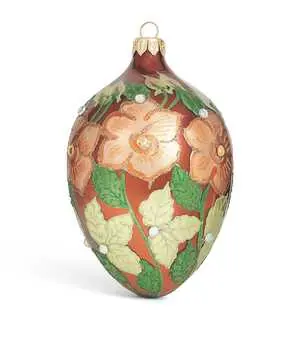 Harrods Floral Egg Bauble - Brown