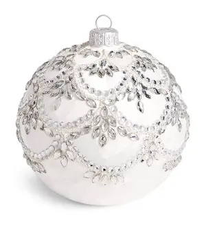 Harrods Crystal-embellished Bauble - Silver