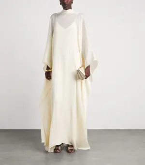 ABADIA Chiffon High-neck Kaftan