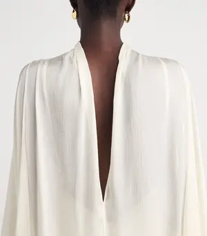 ABADIA Chiffon High-neck Kaftan
