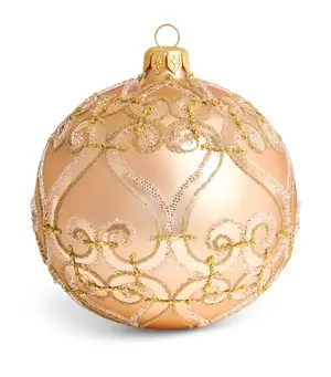 Harrods Glass Bead-embellished Swirl Bauble - Gold