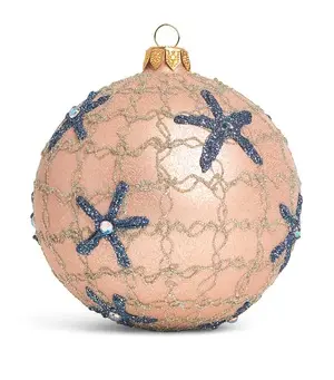 Harrods Embellished-starfish Net Bauble - Beige