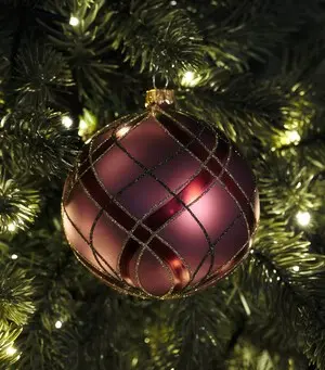 Harrods Glitter Tartan Bauble