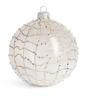 Harrods Crystal-embellished Ombré Bauble - White