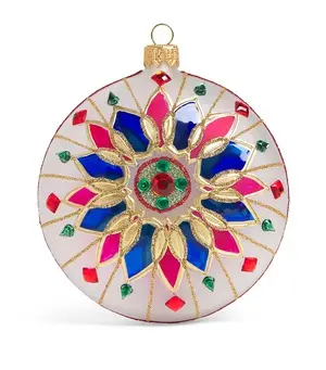 Harrods Glass Compass Bauble - White