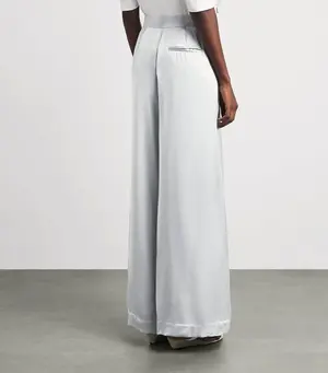 ABADIA Satin Wide Leg Trousers