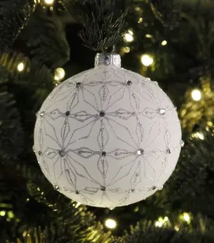 Harrods Glitter Snowflake Bauble