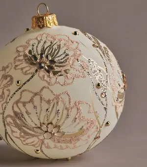 Harrods Glitter Flower Bauble