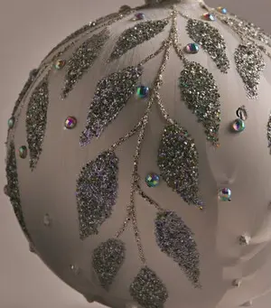 Harrods Glitter Leaf Bauble