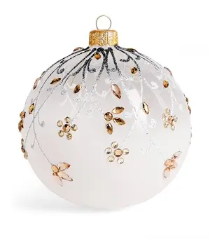 Harrods Glass Crystal-embellished Bauble - White