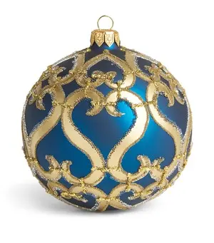 Harrods Glass Bead-embellished Swirl Bauble - Blue