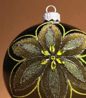 Harrods Glitter Flower Bauble