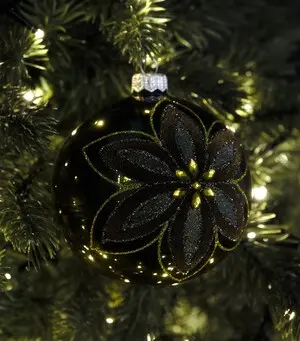 Harrods Glitter Flower Bauble