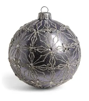 Harrods Glitter Snowflake Bauble - Blue