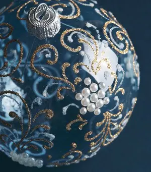 Harrods Glitter And Faux Pearl Swirl Embellished Bauble