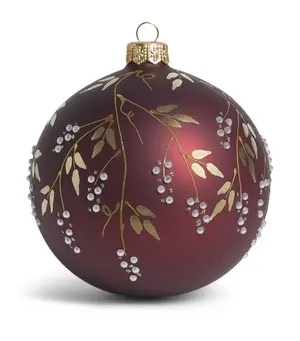 Harrods Faux Pearl Floral Bauble - Burgundy
