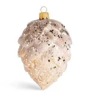 Harrods Glitter Acorn Tree Decoration - Gold