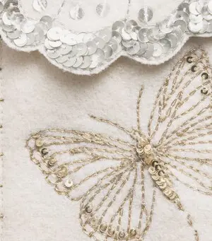 JAN CONSTANTINE Wool Sequinned Butterfly Stocking