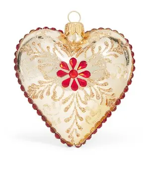 Harrods Metallic Heart Bauble - Gold
