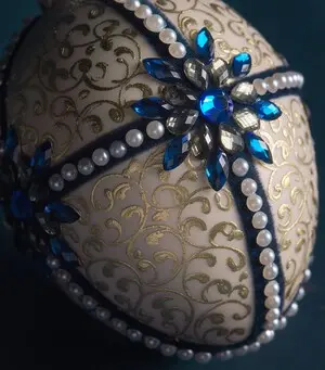 Harrods Pearl And Crystal-embellished Egg Bauble