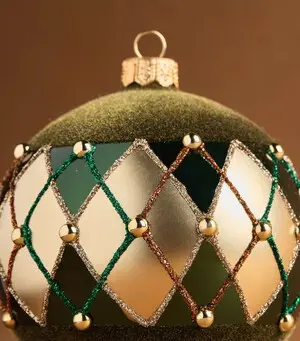 Harrods Velvet Argyle Bauble