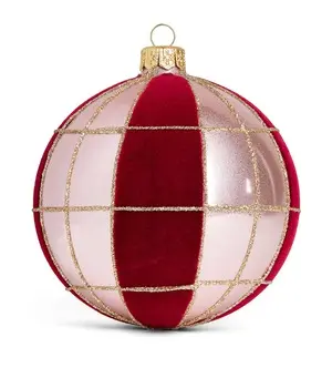Harrods Glitter Tartan Bauble - Metallic