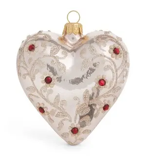 Harrods Metallic Heart Bauble - Pink