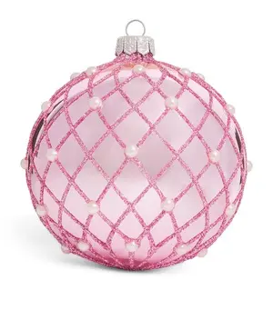Harrods Metallic Criss-cross Bauble - Pink