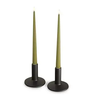 DELUXE HOMEART Led Shiny Dinner Candles - Green