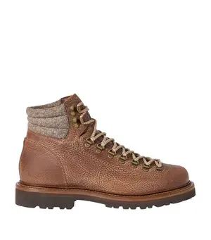 Brunello Cucinelli Leather Ankle Boots - Beige