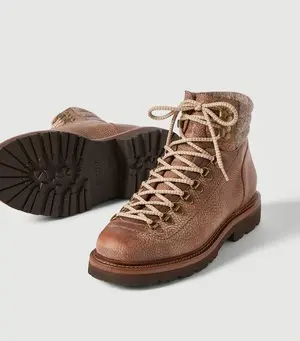 Brunello Cucinelli Leather Lace-up Ankle Boots