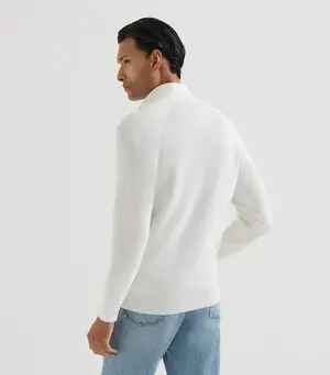 Brunello Cucinelli Cotton Rib-knit Quarter-zip Sweater
