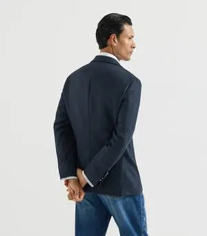 Brunello Cucinelli Mouliné Virgin Wool Twill Deconstructed Blazer