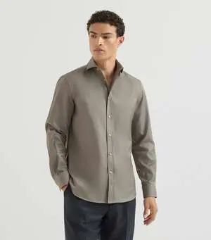Brunello Cucinelli Cotton Twill Garment-dyed Shirt
