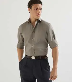 Brunello Cucinelli Cotton Twill Garment-dyed Shirt