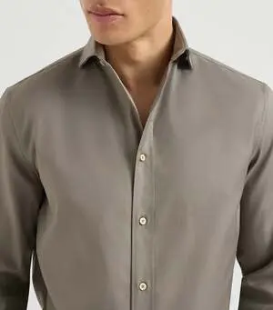 Brunello Cucinelli Cotton Twill Garment-dyed Shirt