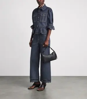 Cinq À Sept Guipure Lace-trim Wide-leg Jeans