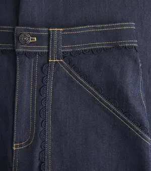 Cinq À Sept Guipure Lace-trim Wide-leg Jeans