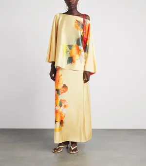 Cinq À Sept Watercolour Floral Carole Midi Skirt