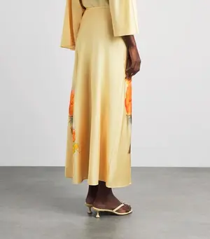 Cinq À Sept Watercolour Floral Carole Midi Skirt