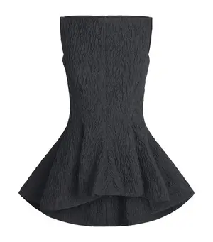 ROKSANDA Cloqué Peplum Axo Top - Black