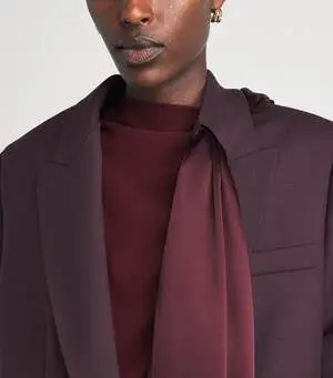 ROKSANDA Isabel Single-breasted Wool Blazer With Draped Scarf Detail