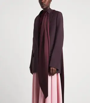 ROKSANDA Isabel Single-breasted Wool Blazer With Draped Scarf Detail