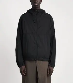 Stone Island Nylon Stretch-tc Hooded Jacket - Black