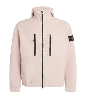 Stone Island Organic Cotton Ripstop Hooded Overshirt - Pink