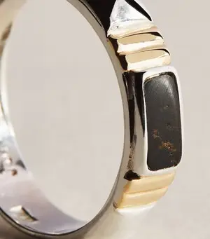 FYR Sterling Yellow Gold And Onyx Bastet Ring