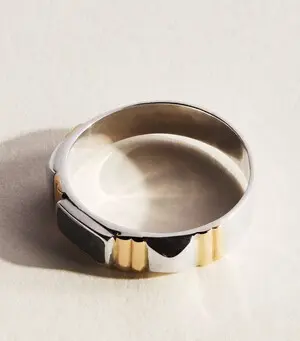 FYR Sterling Yellow Gold And Onyx Bastet Ring